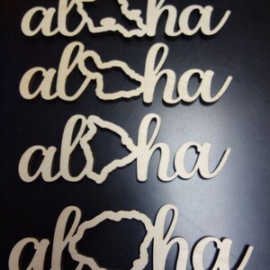NEW ITEM: Laser Cut Wooden Aloha With Kauai Wood Sign Cut Out Wall Art ...