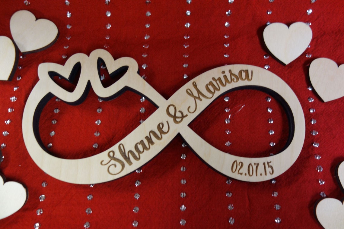 NEW: Personalized Wood Infinity Sign With Couples Names and - Etsy