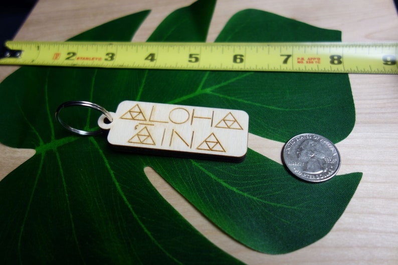 Laser Cut Wood Aloha 'aina Key Chain Maunakea Triangles - Etsy