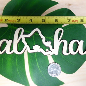 NEW ITEM: Laser Cut Small 6" Wooden Aloha W/ Oahu Island Hawaii Wood ...