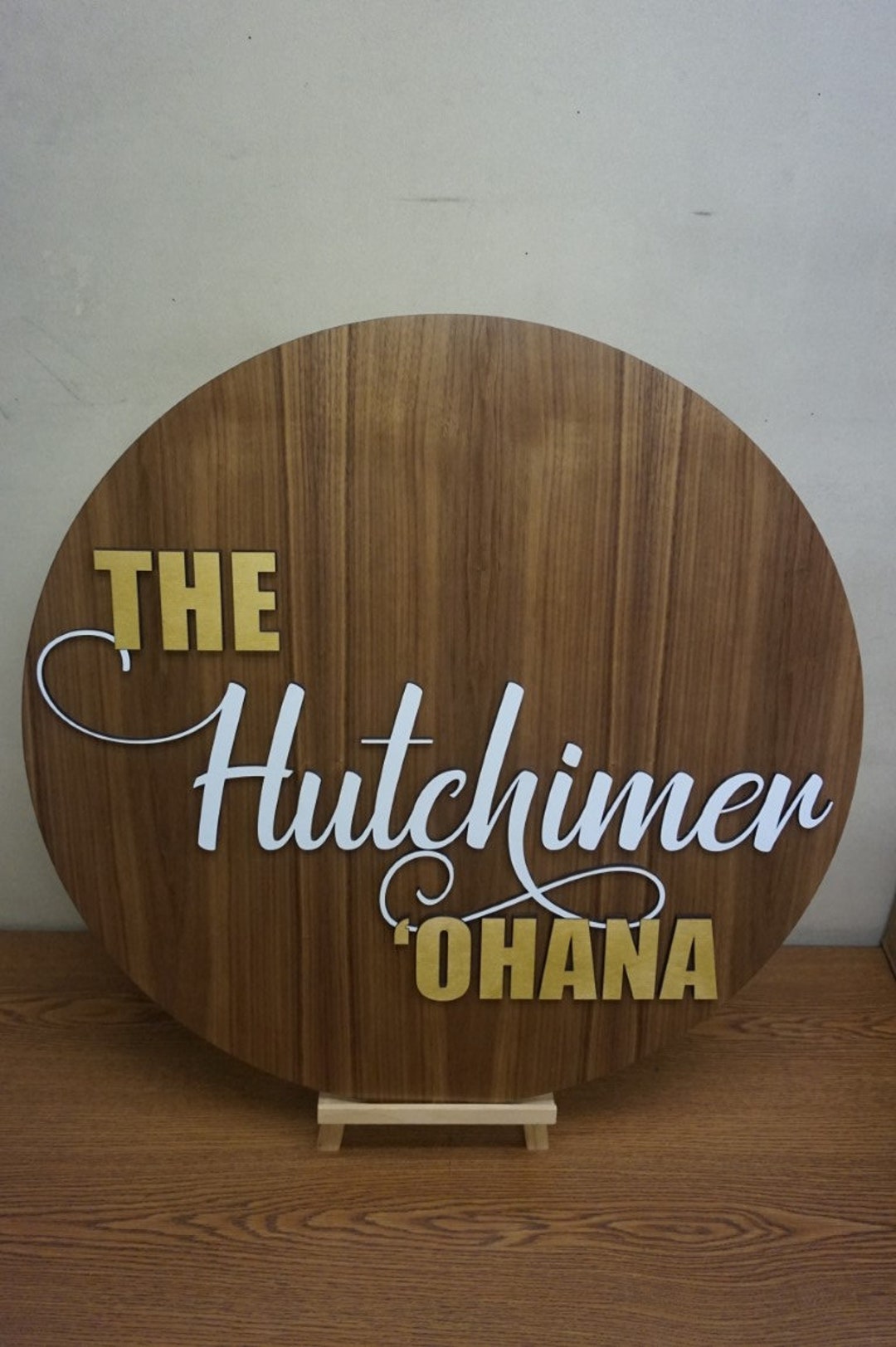 Personalized Laser Cut Wood Island Style Ohana Walnut & Birch Plaque ...