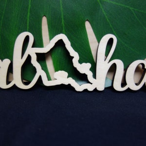 NEW ITEM: Laser Cut Small 6" Wooden Aloha W/ Oahu Island Hawaii Wood ...