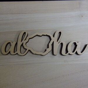 NEW ITEM: Laser Cut Wooden Aloha With Kauai Wood Sign Cut Out Wall Art ...