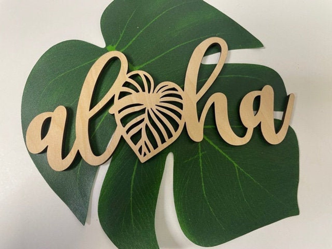 NEW ITEM: Laser Cut Wooden Aloha With Anthurium Wood Sign Wood Cut Out ...