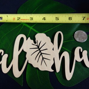 NEW ITEM: Laser Cut Wooden Aloha With Taro Kalo Leaf Wood Sign Cut Out ...
