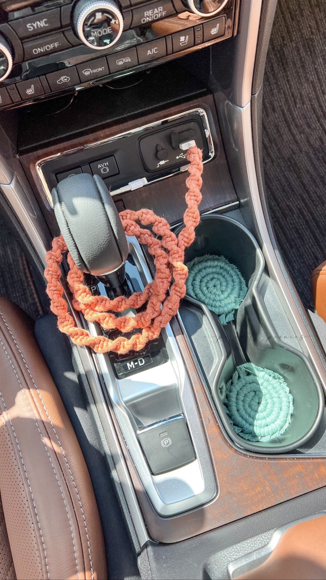 Macrame Car Coasters | Handmade Car Accessories, Set of 2 - Etsy