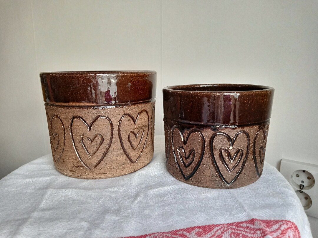 Midcentury Scandinavian Art Ceramic Flower Pots Chamotte Ceramic ...