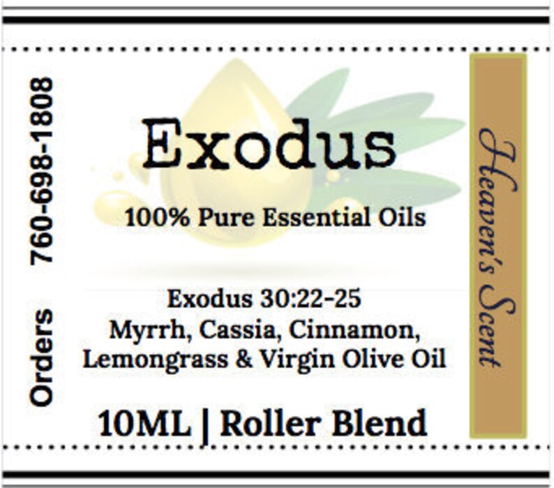 Exodus Holy Anointing Oil 100% Therapeutic Oils - Etsy