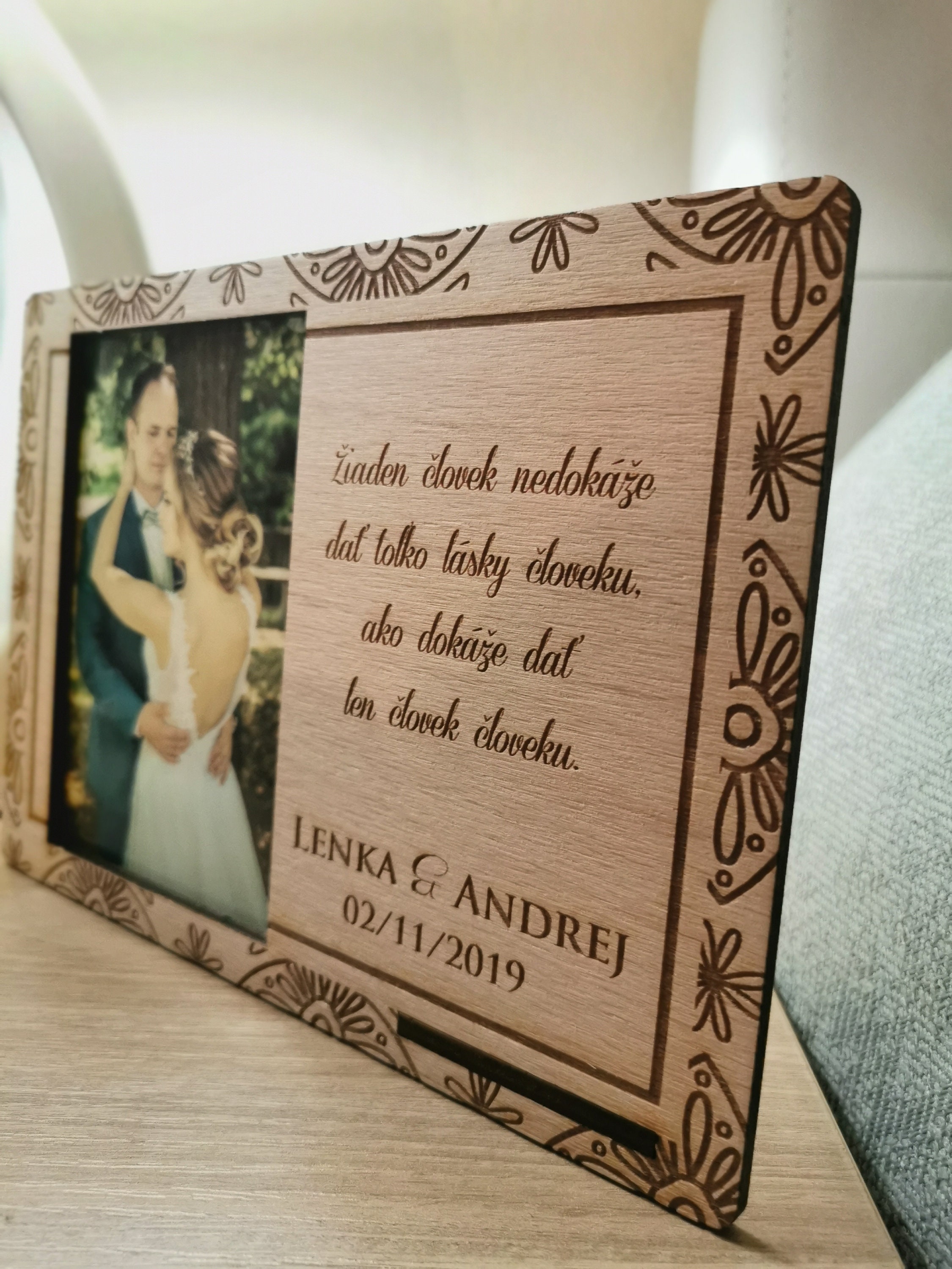 Custom laser engraved wooden photo frame for 13x9cm photo | Etsy Custom laser engraved wooden photo frame for 13x9cm photo | Etsy