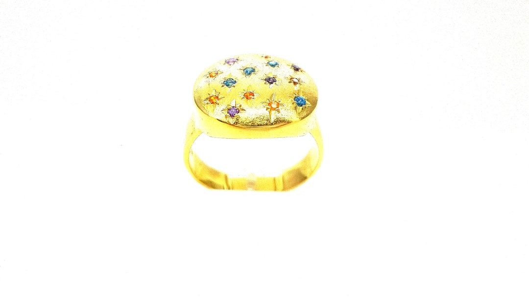 The Ring of Stars,yellow Gold Plated Ring,silver Stars Ring, Galaxy ...
