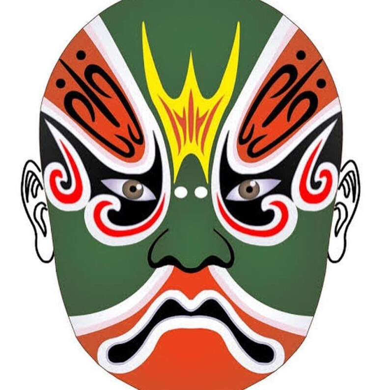 Beijing Opera Masks Facial Painting Red-silver/ Green-orange Hand ...