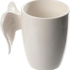 SIMBOLIKS Ceramic Mug With White Angel Wings Handle Size 8.5 Cm ...