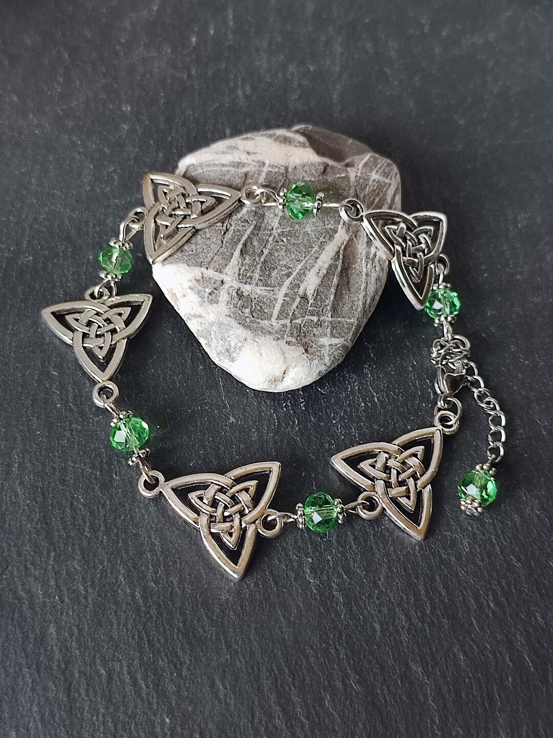 Celtic Knot Symbol Bracelet, Triquettes, Celtic Bracelet, Boho Chic ...