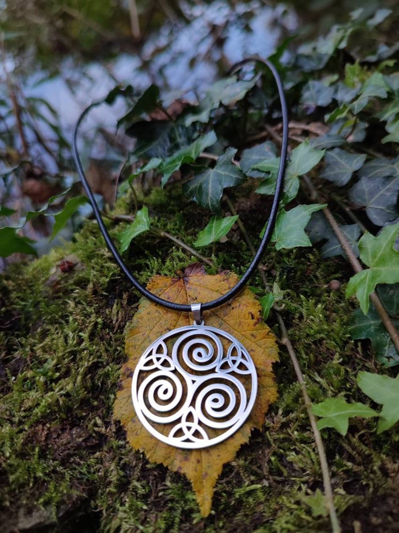 Celtic Triskel Symbol Pendant in Stainless Steel Druid - Etsy