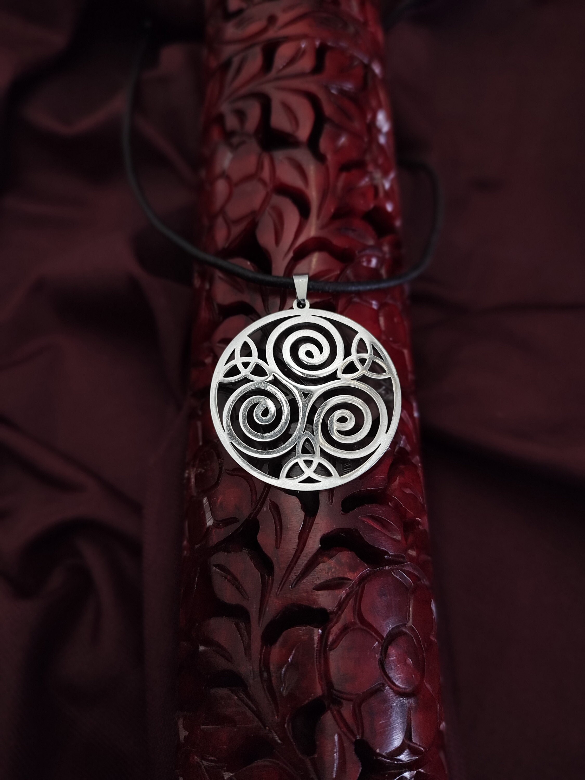 Celtic Triskel Symbol Pendant in Stainless Steel, Druid, Protection ...