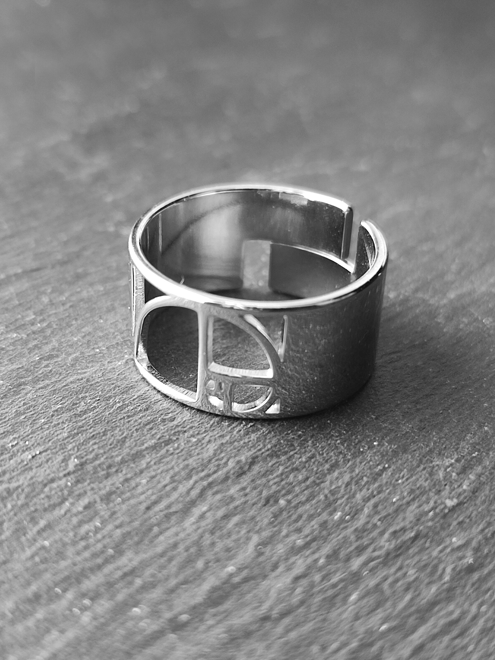 Simboliks Fibonacci Spiral Ring Sacred Geometry Fractal Sequence