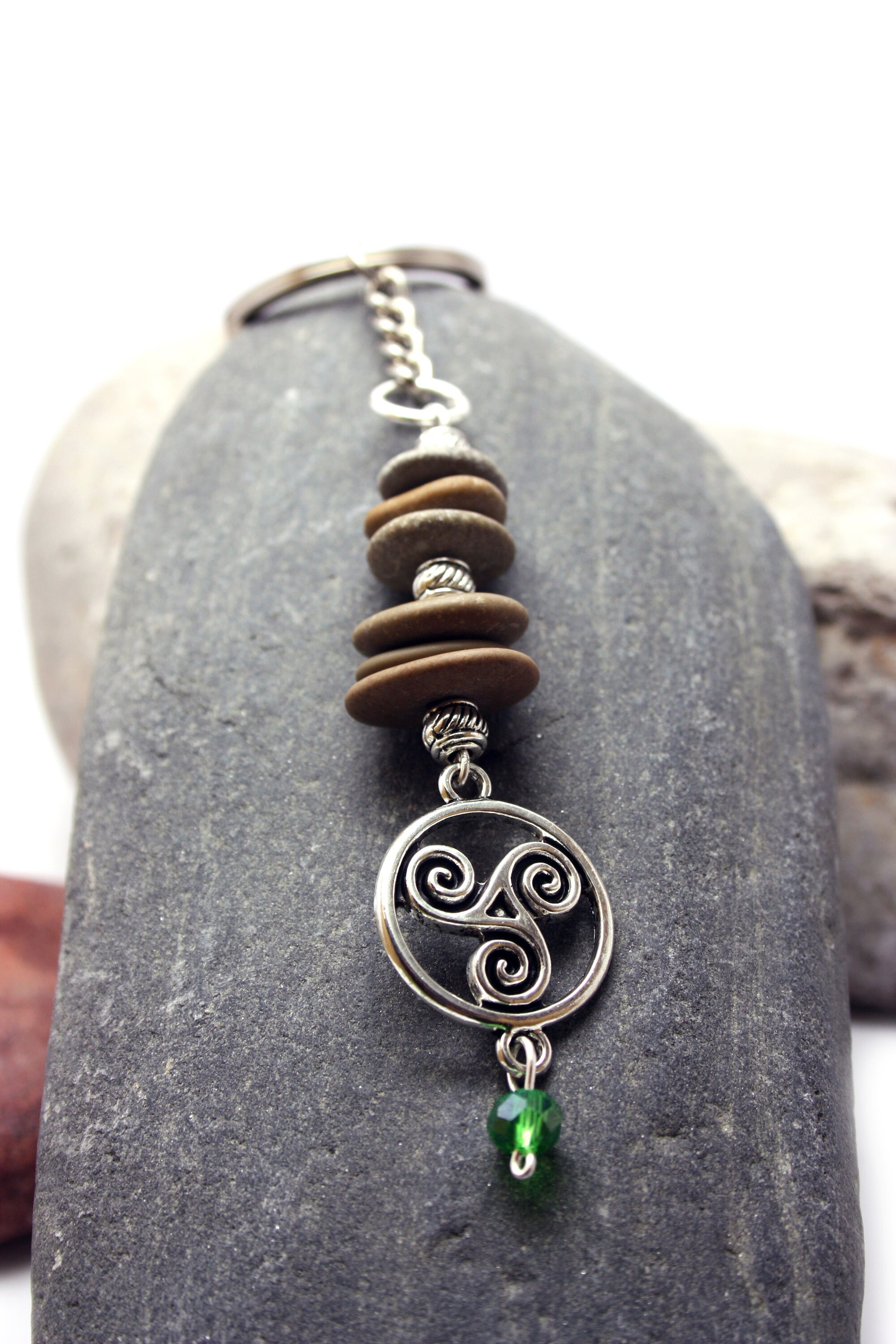 Celtic Key Ring With Protection Symbol Triskel Celtic Key - Etsy