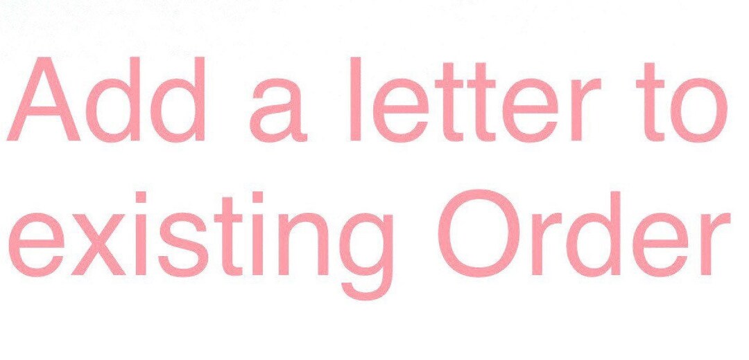 ADD A LETTER to Order - Etsy