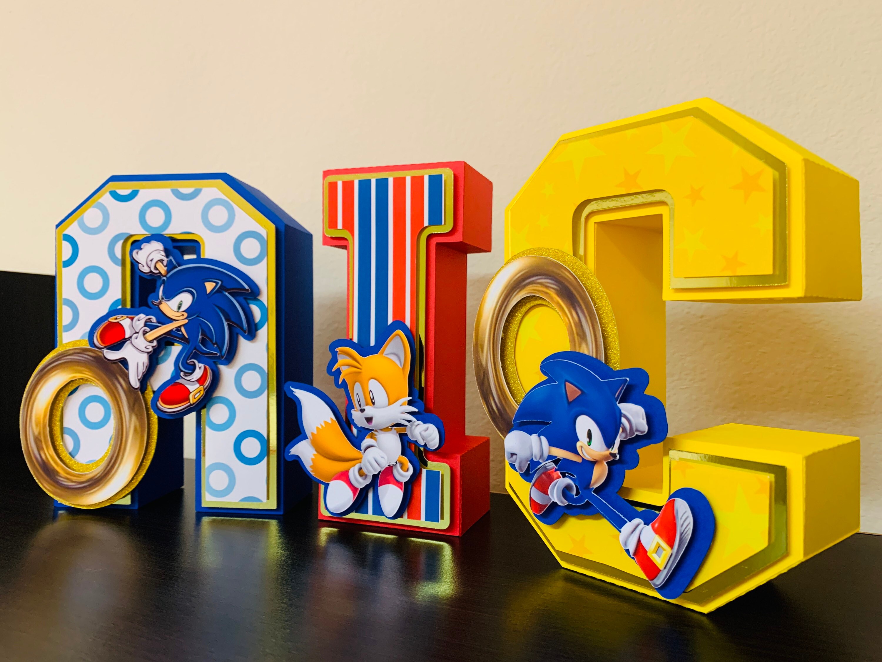 Sonic 3D Letters Sonic First Birthday Sonic Theme Free - Etsy