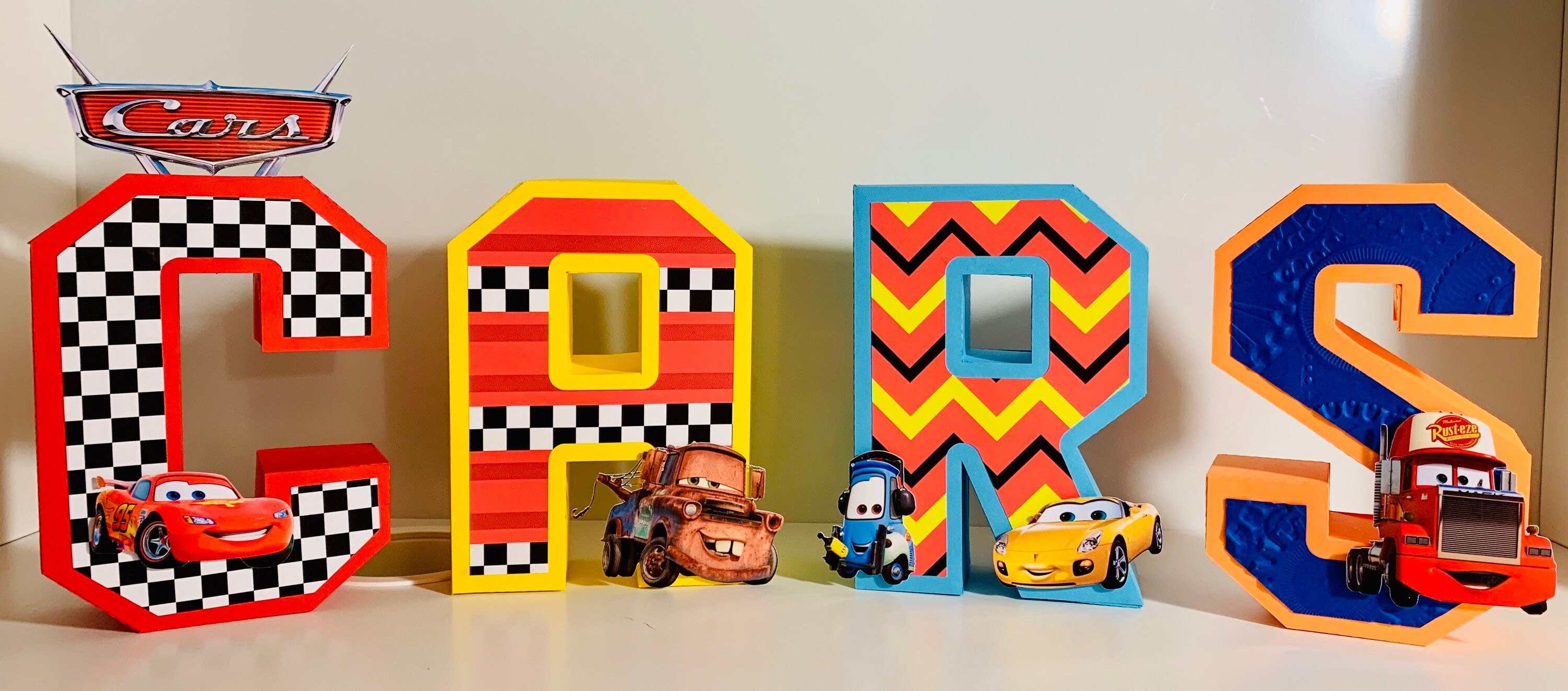 Cars 3D Letter Cars Decor Cars Theme Cars Party Decoration | Etsy