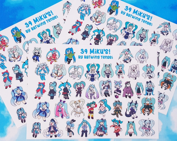 39 Miku's! | Sticker Sheet - Etsy