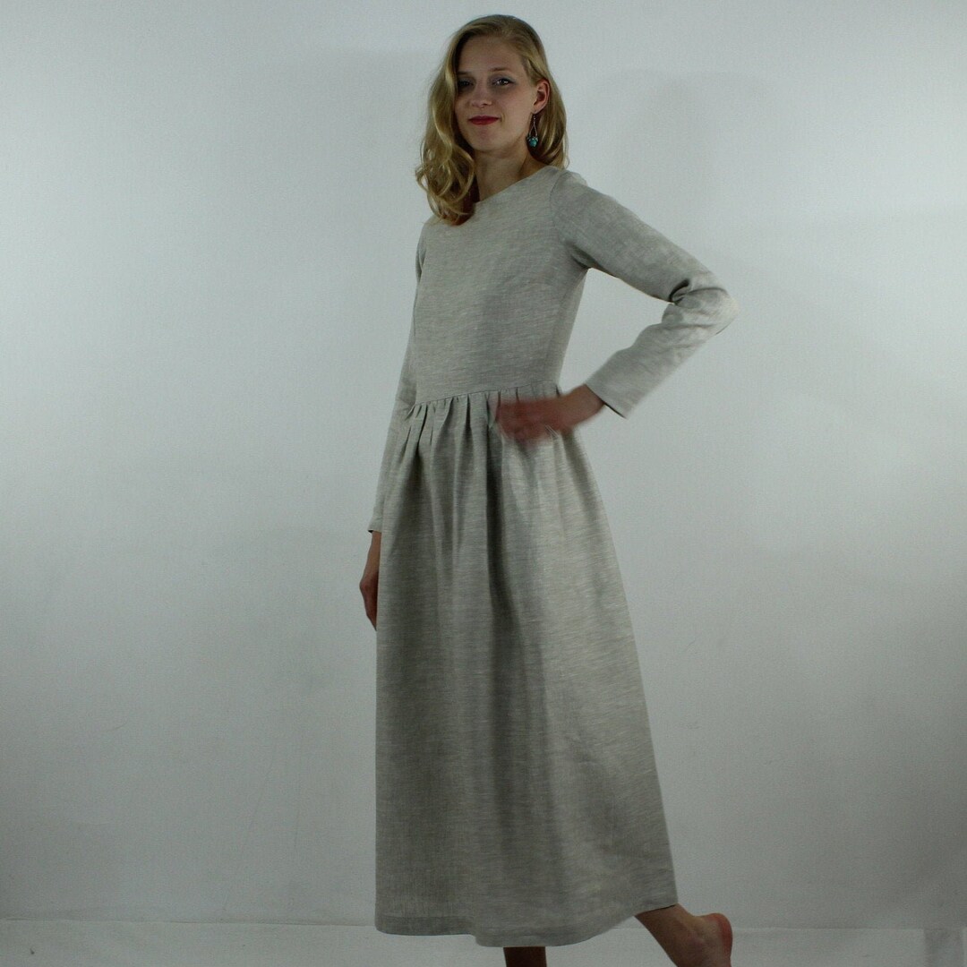 Long Linen Dress for Women, Linen Women Dress, Linen Casual Dress ...
