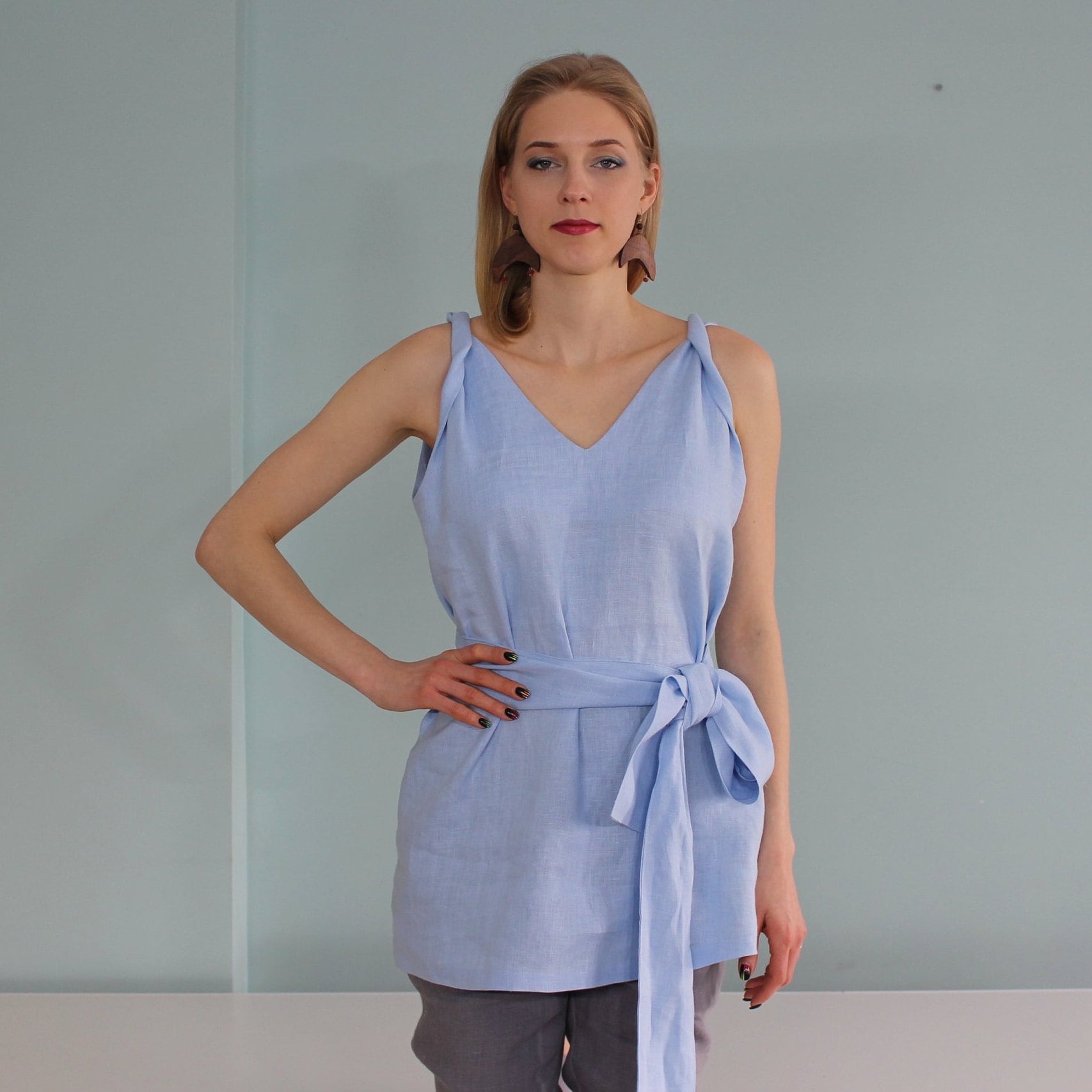 Linen Top/ Linen Blouse/ Summer Linen Top/ Casual Top/ Women Top/ Linen ...