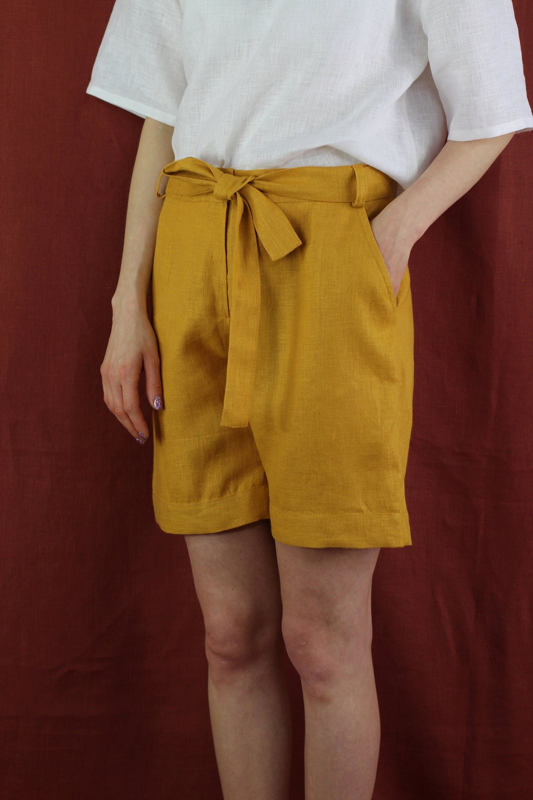 Summer Linen Shorts/women's Linen Shorts/city Shorts/natural Linen ...