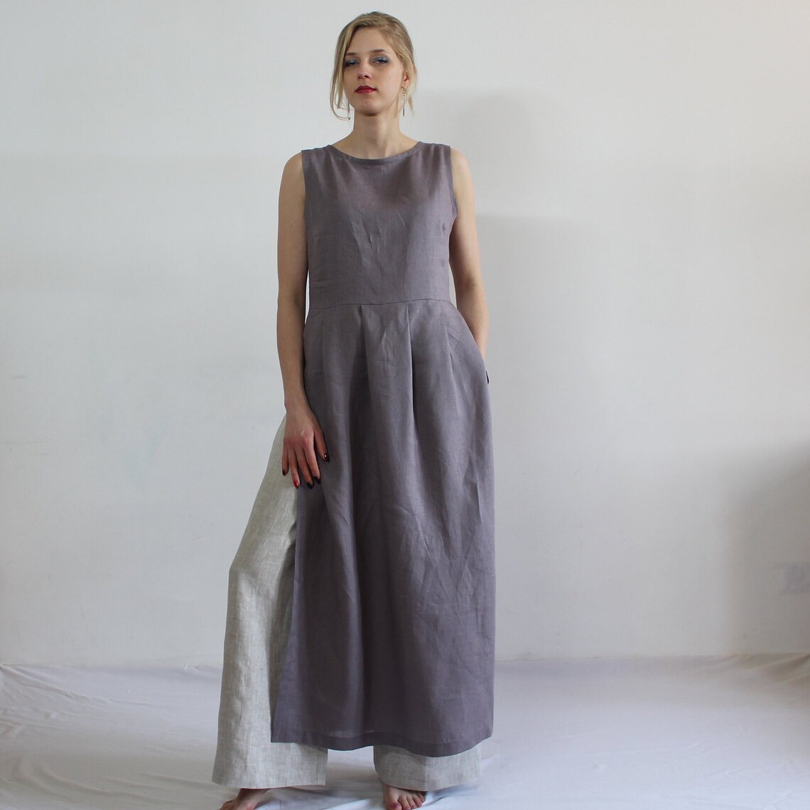 Linen Dresses for Women/ Linen Maxi Dress, Linen Casual Dress, Linen ...