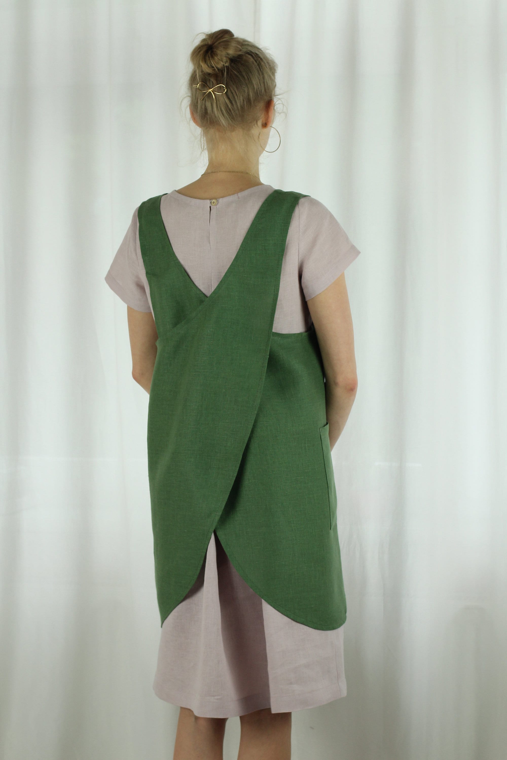 Japanese Apron/ Linen Apron/ Japanese Cross Back Apron/ Cross | Etsy