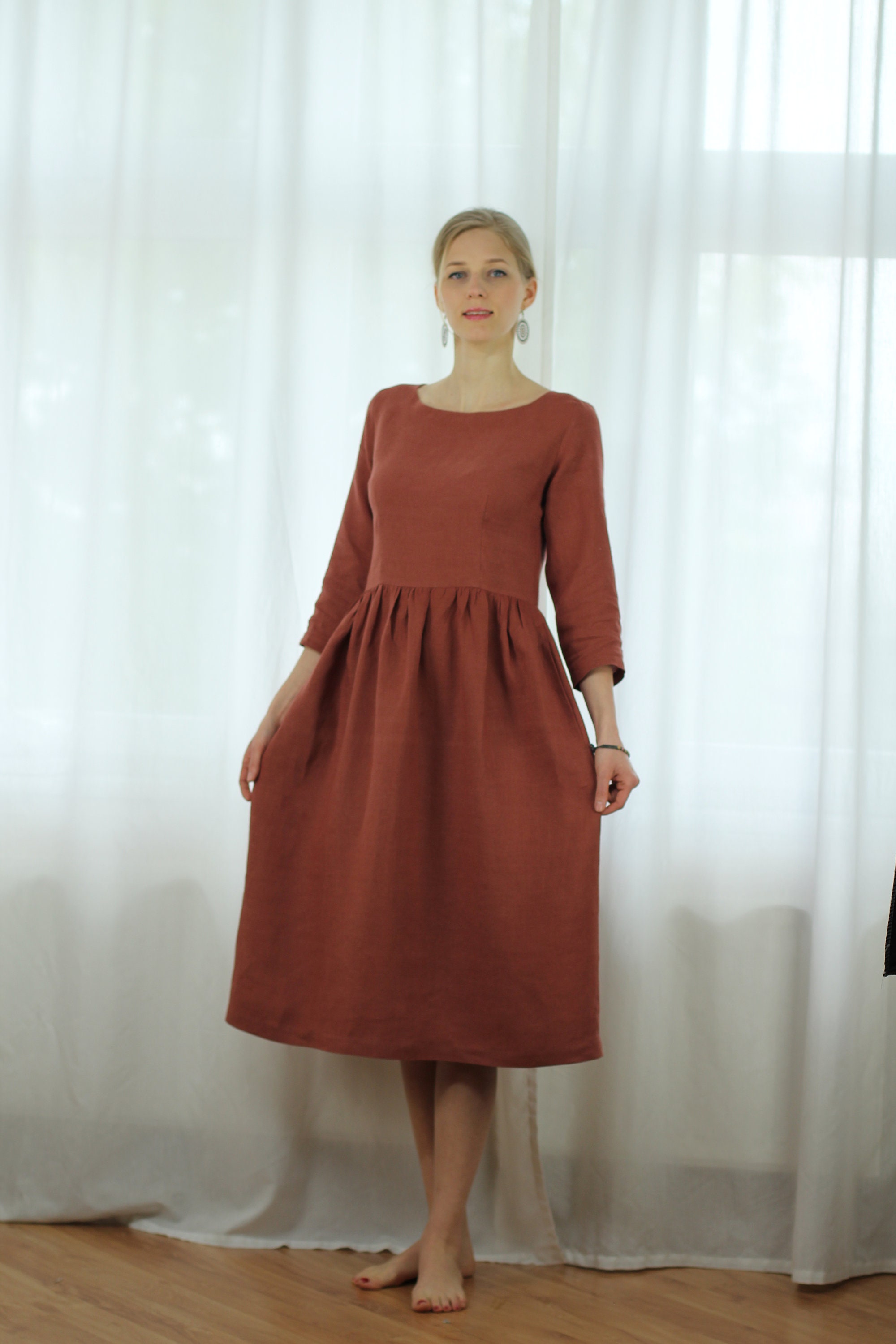 Linen Dresses for Women Linen Women Dress Linen Casual | Etsy