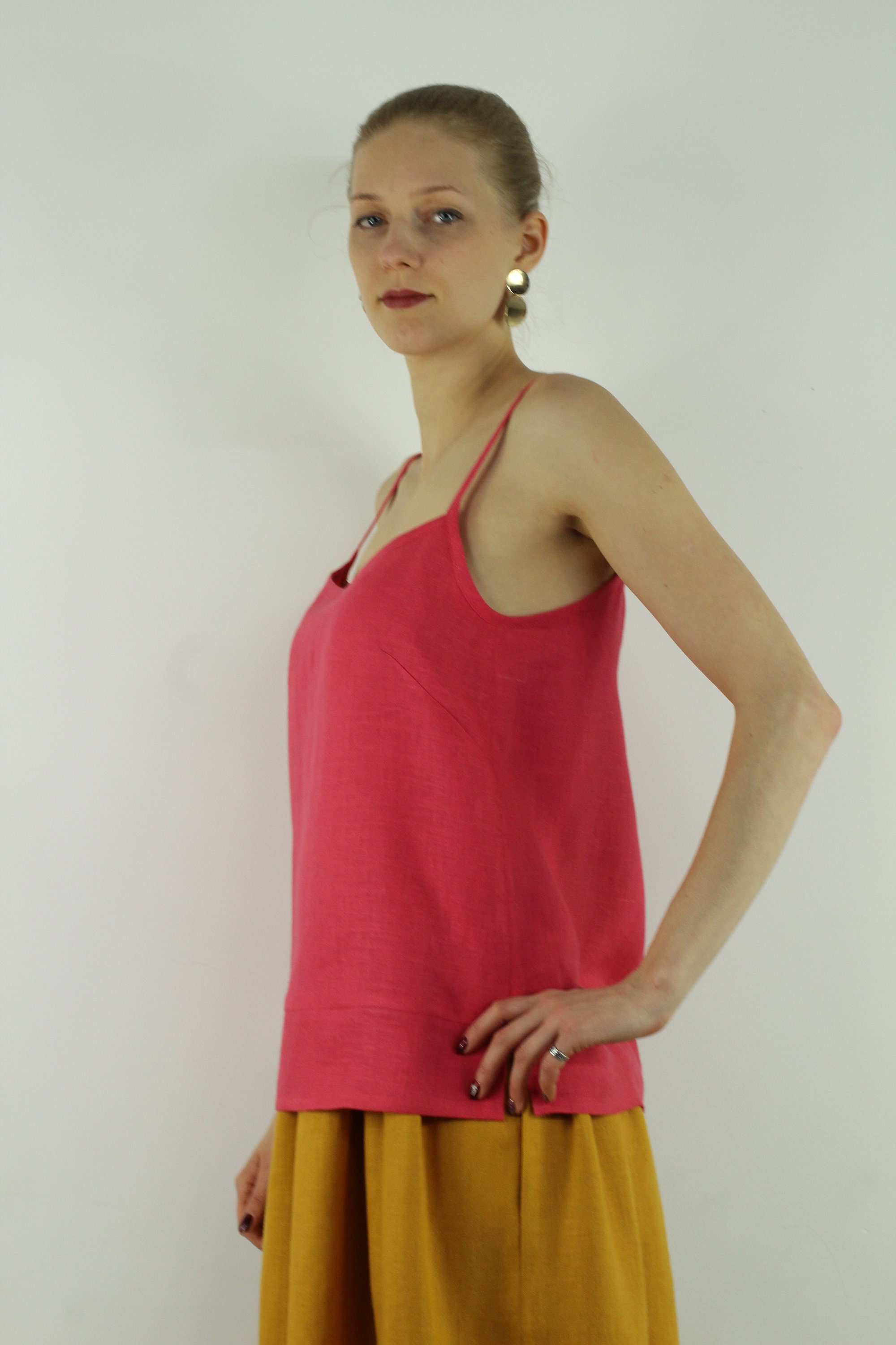 Linen Blouse/ Linen Top/ Natural Color Summer Top/ Linen Women Top ...