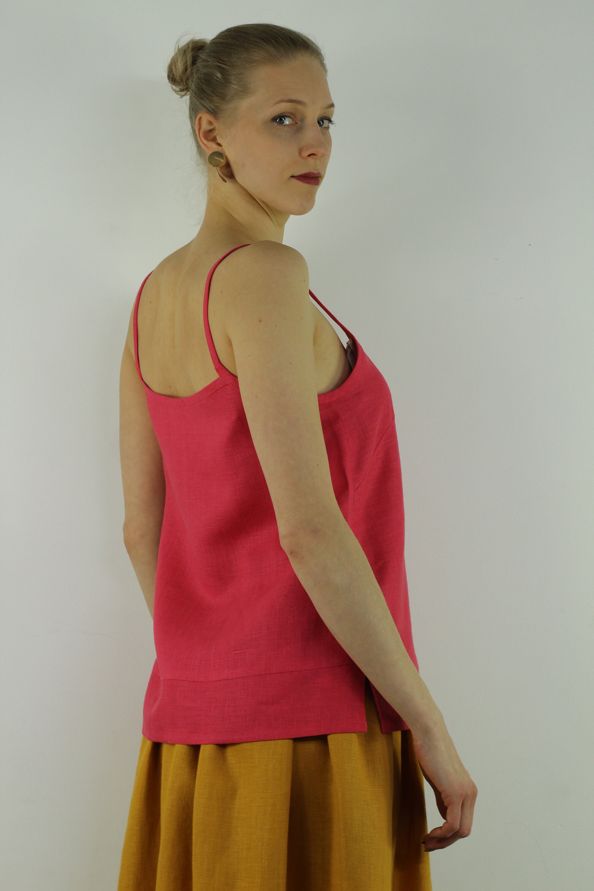 Linen Blouse/ Linen Top/ Natural Color Summer Top/ Linen Women - Etsy