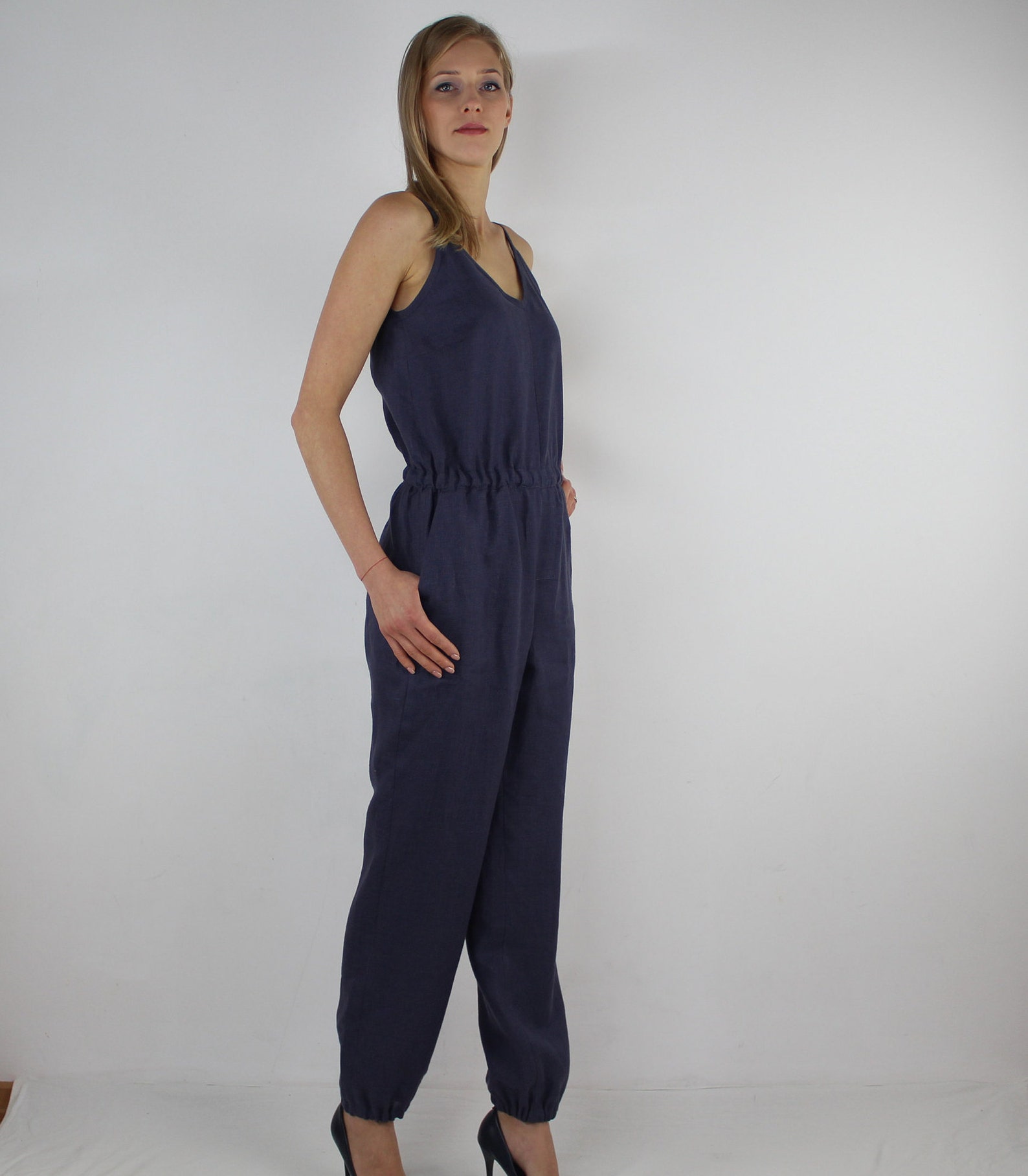 Women Linen Jumpsuit/ Casual Linen Jumpsuits/ Linen Romper/ - Etsy