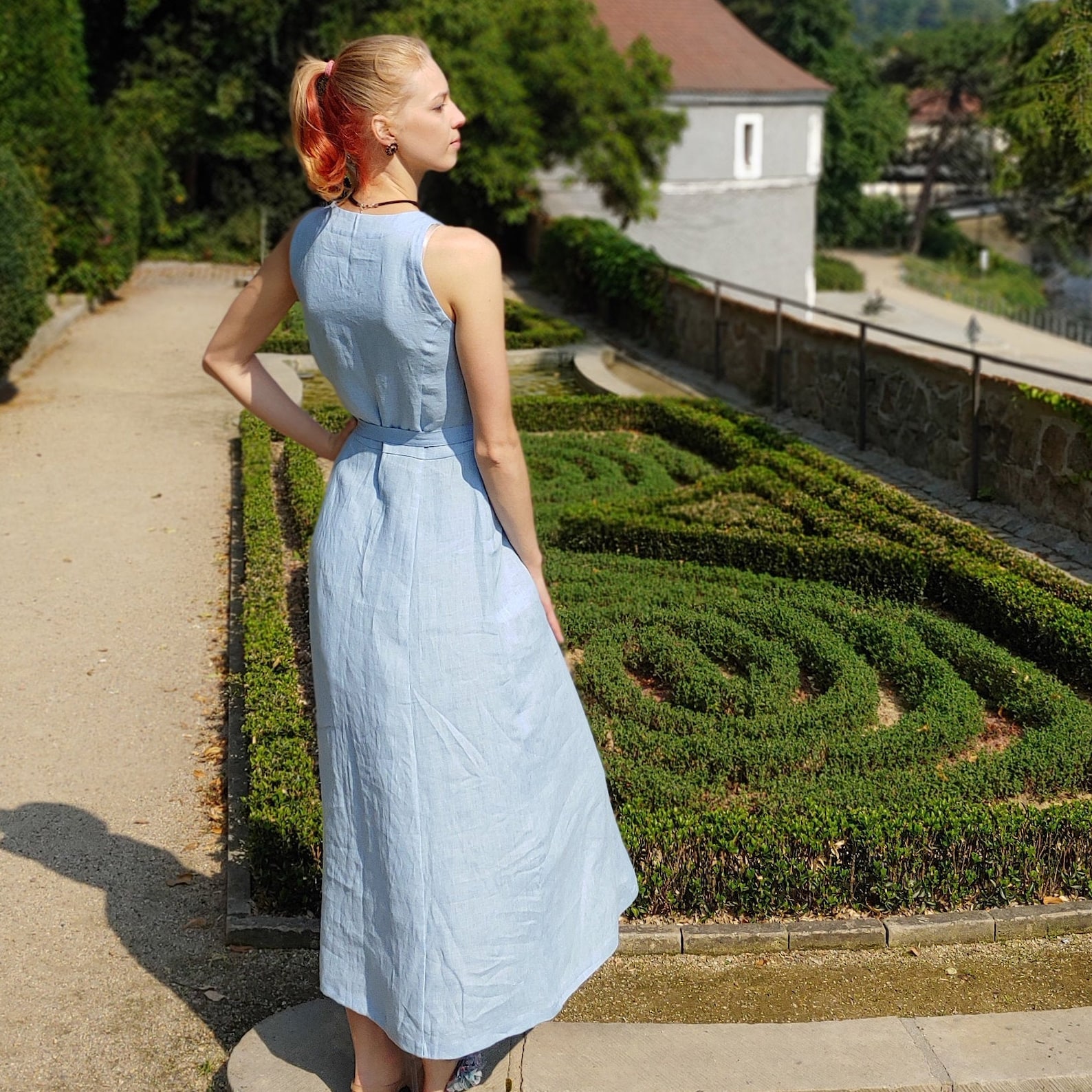 Linen Dress, Maxi Dress, Linen Casual Dress, Linen Summer Dress, Button ...
