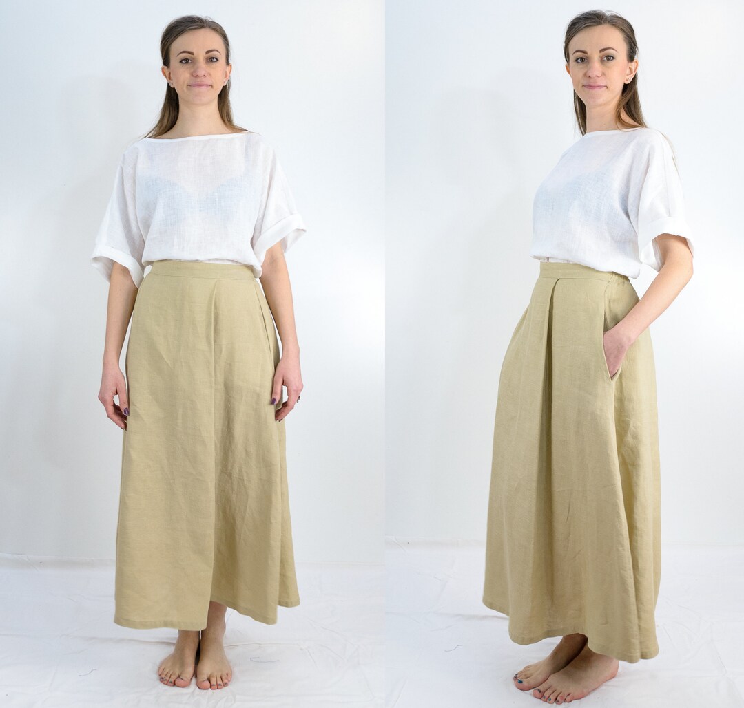 Linen Long Skirt/ Summer Skirt/ Casual Skirt - Etsy