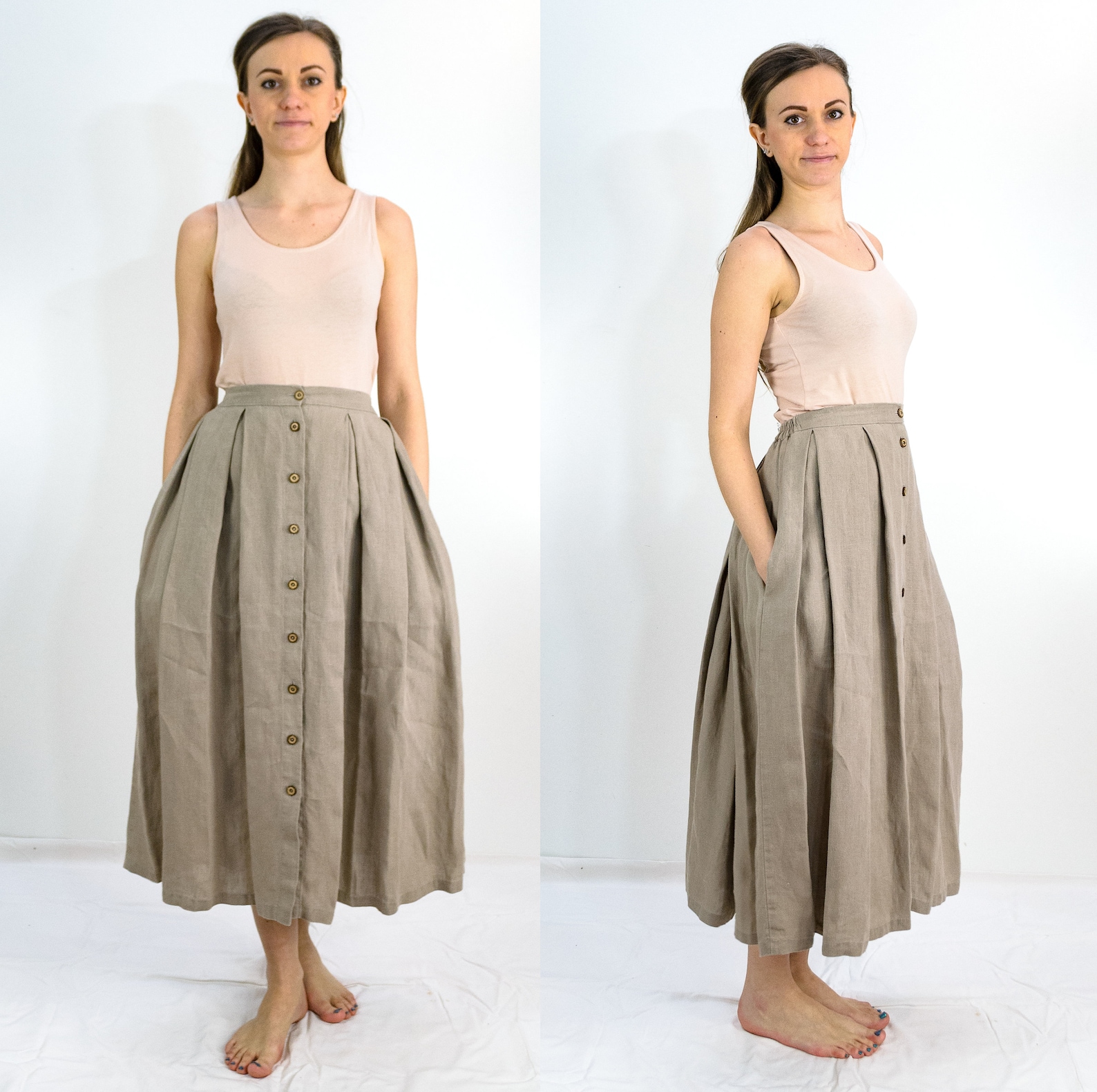 Linen Skirt/ Linen Maxi Skirt/ Summer Skirt/ Casual Skirt/ Linen Skirt ...