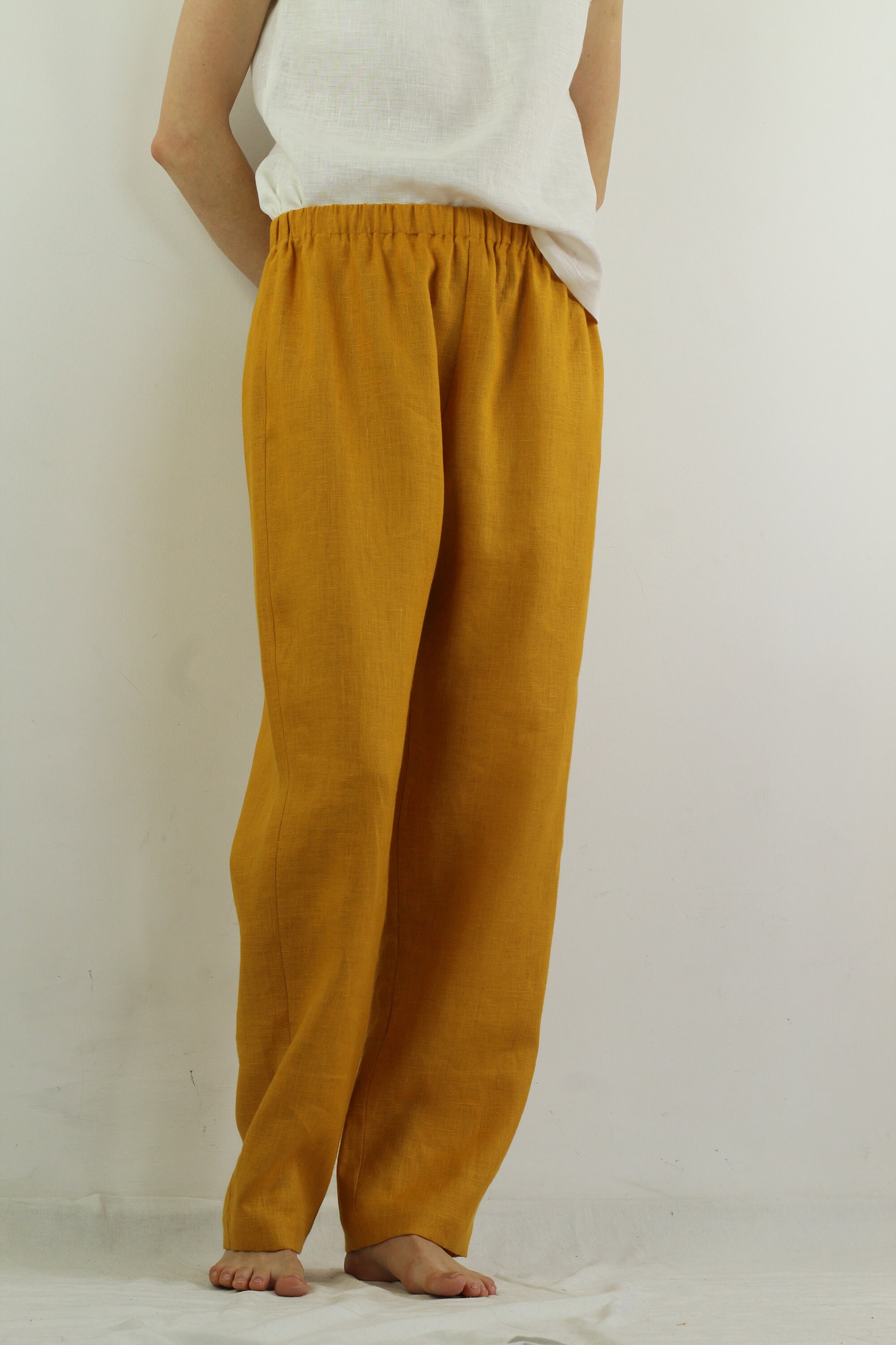 Pure Linen Pajama Linen Bluoses Plus Pants Pajama Set | Etsy