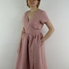 Linen Wrap Dress With Long Sleeves and 2 Pockets/ Linen Women Dress ...