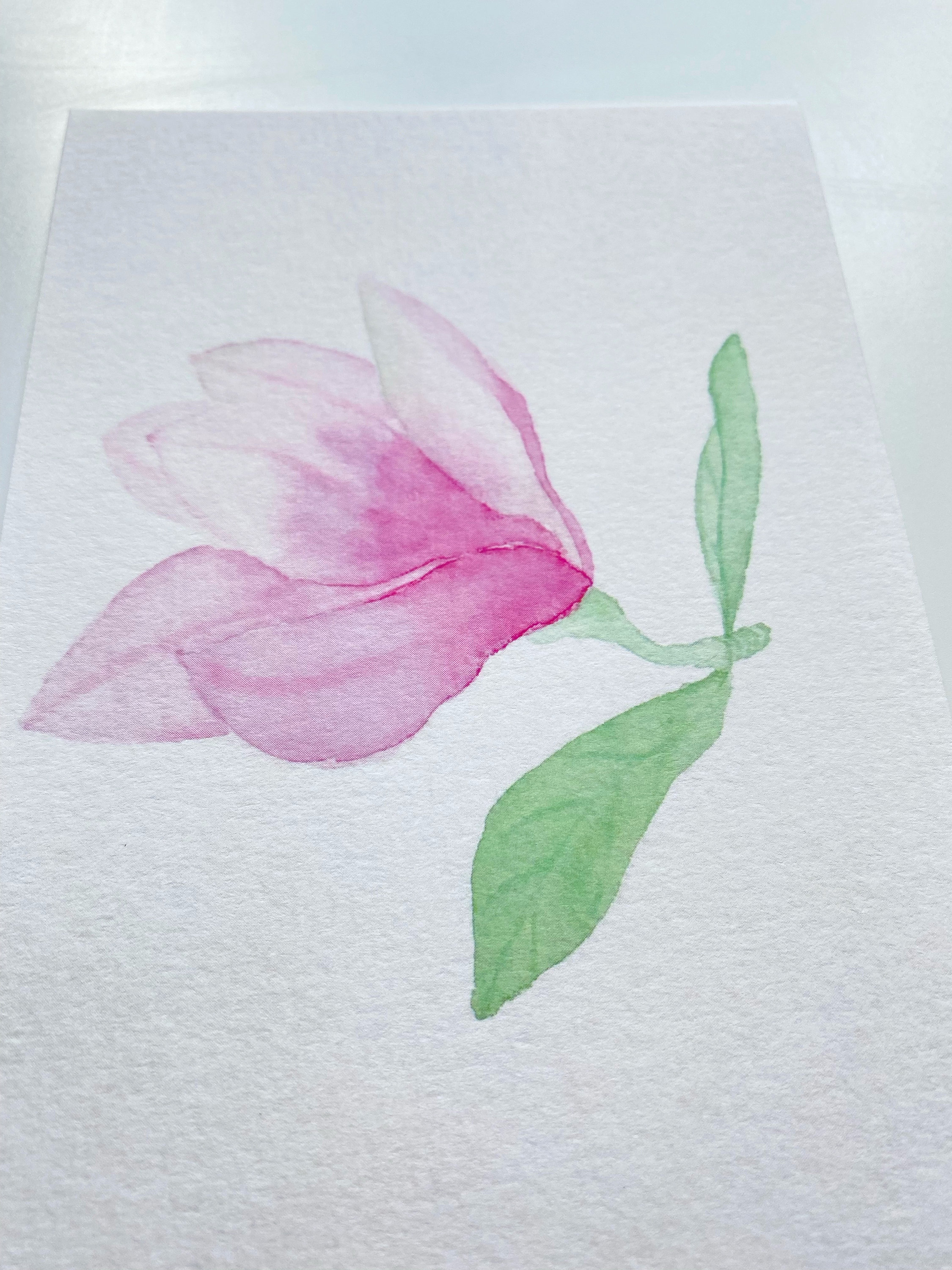Magnolia Card, Watercolor Card Flower, Watercolor Flower, Floral Art ...