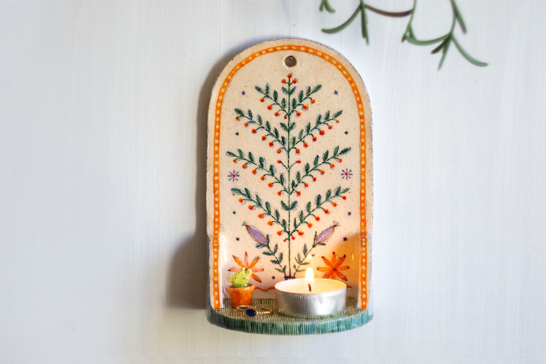 Ceramic Wall Art Wall Hanging Wall Shrine Wall Altar Shelf - Etsy