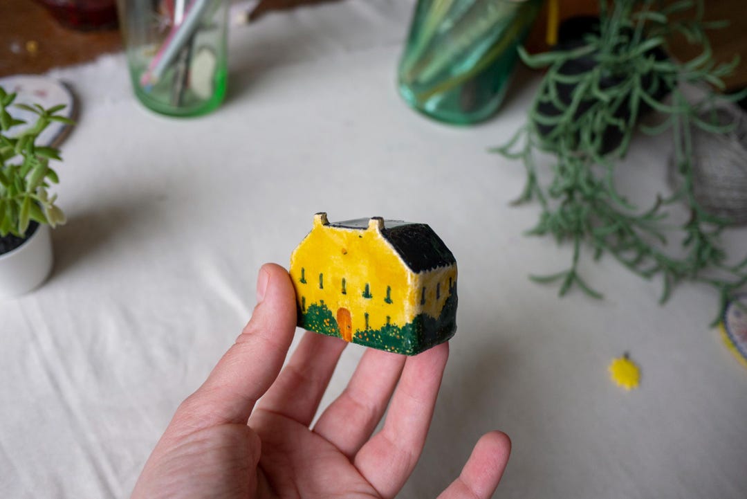 Small Ceramic House, Tiny House, Miniature House, Cute Sculpture ...