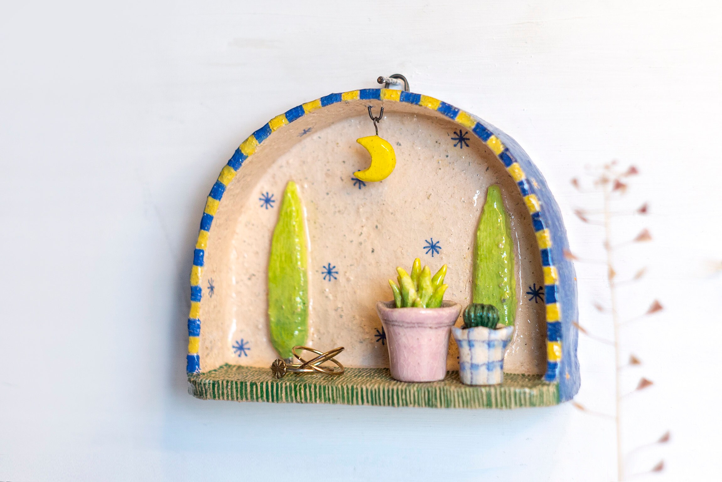 Ceramic Wall Art Wall Hanging Wall Shrine Wall Altar Shelf - Etsy