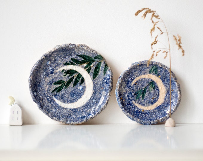 Ceramic Wall Art, Moon, Miniature, Ceramic, Home Decor, Wall Hanging ...