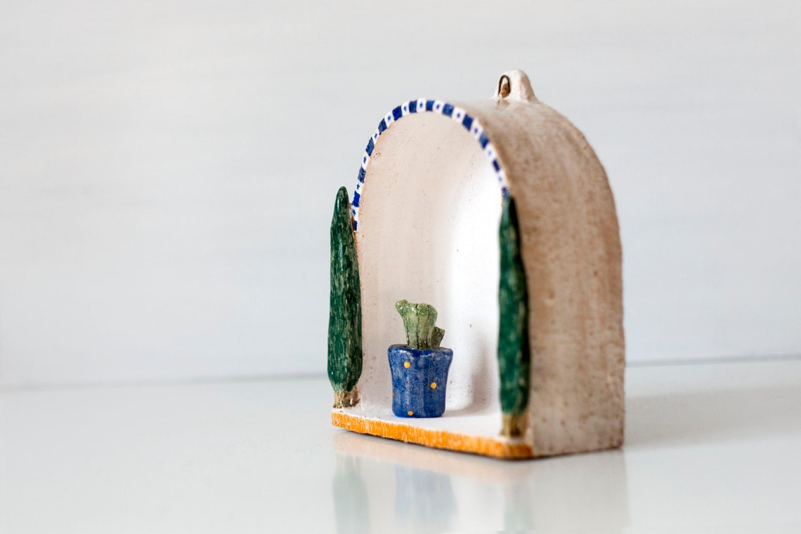 Ceramic wall art Wall hanging Wall shrine Wall altar shelf | Etsy