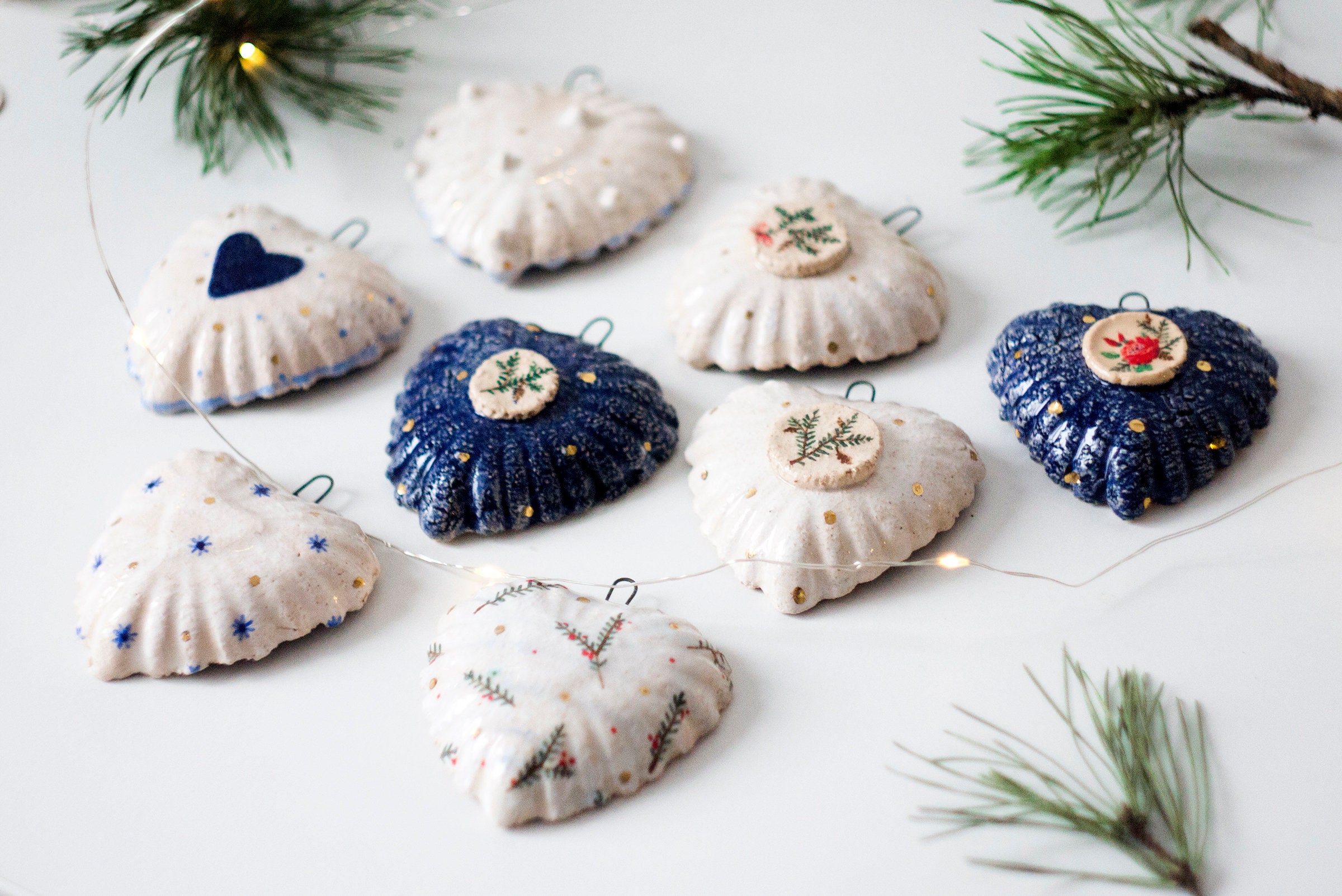 Christmas ceramic ornaments Handmade Ornament Pottery | Etsy