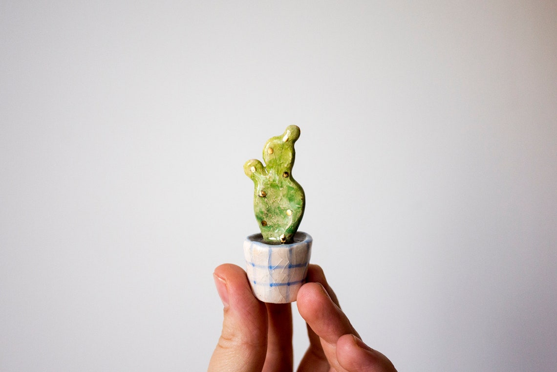 Ceramic cactus Mini cactus Cactus themed gifts Plant and | Etsy