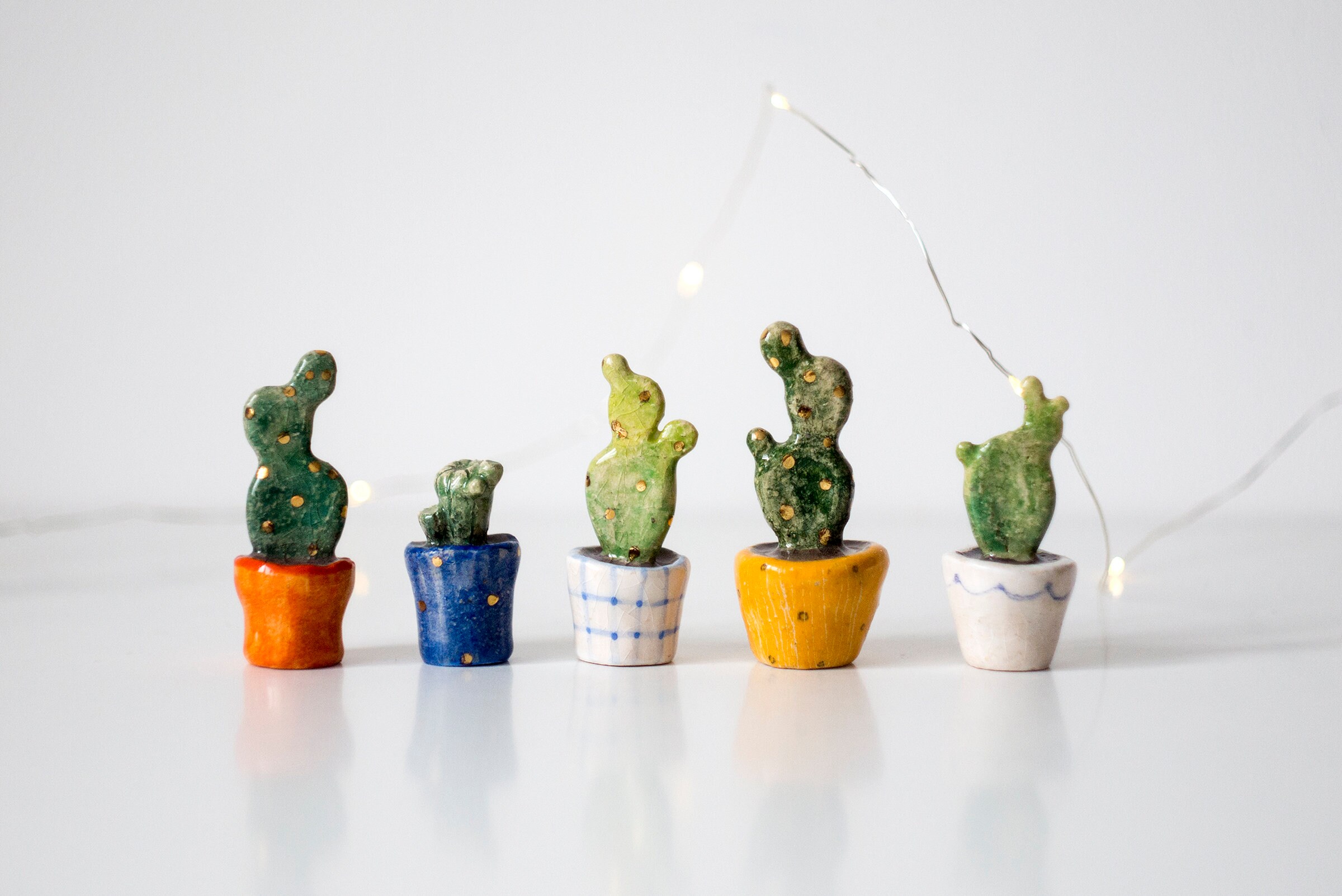 Ceramic cactus Mini cactus Cactus themed gifts Plant and | Etsy