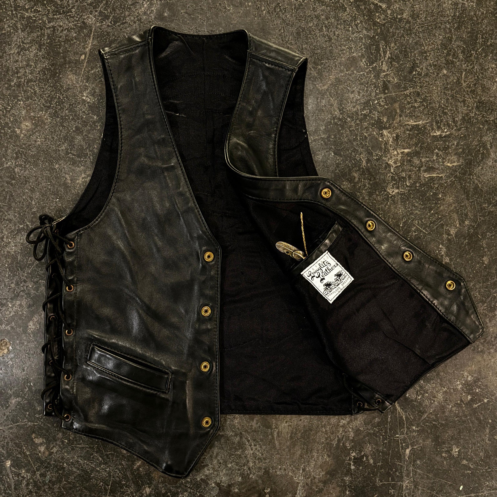 Vintage Vest Leather Langlitz Jacket - Etsy