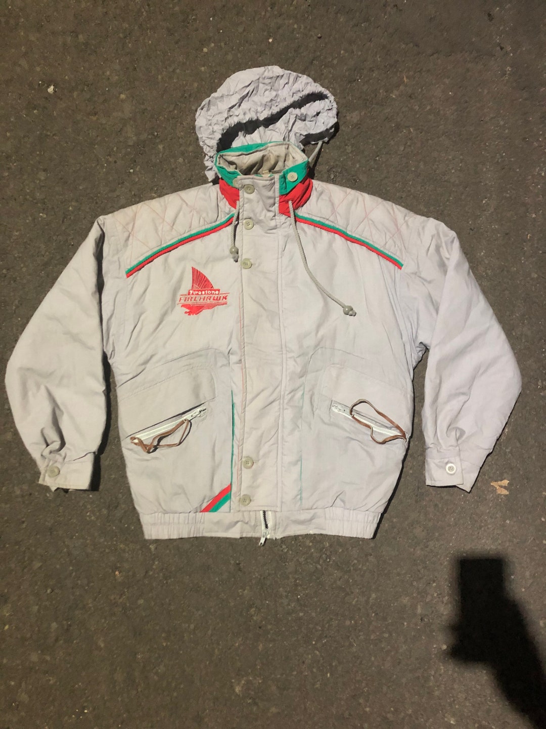 Vintage Firestone Jacket Hidden Hoodie - Etsy